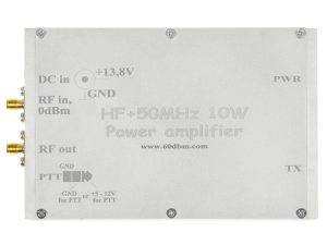 10W broadband HF/6M 1-55MHz RF power amplifier, CASED - 60dBm.com ...